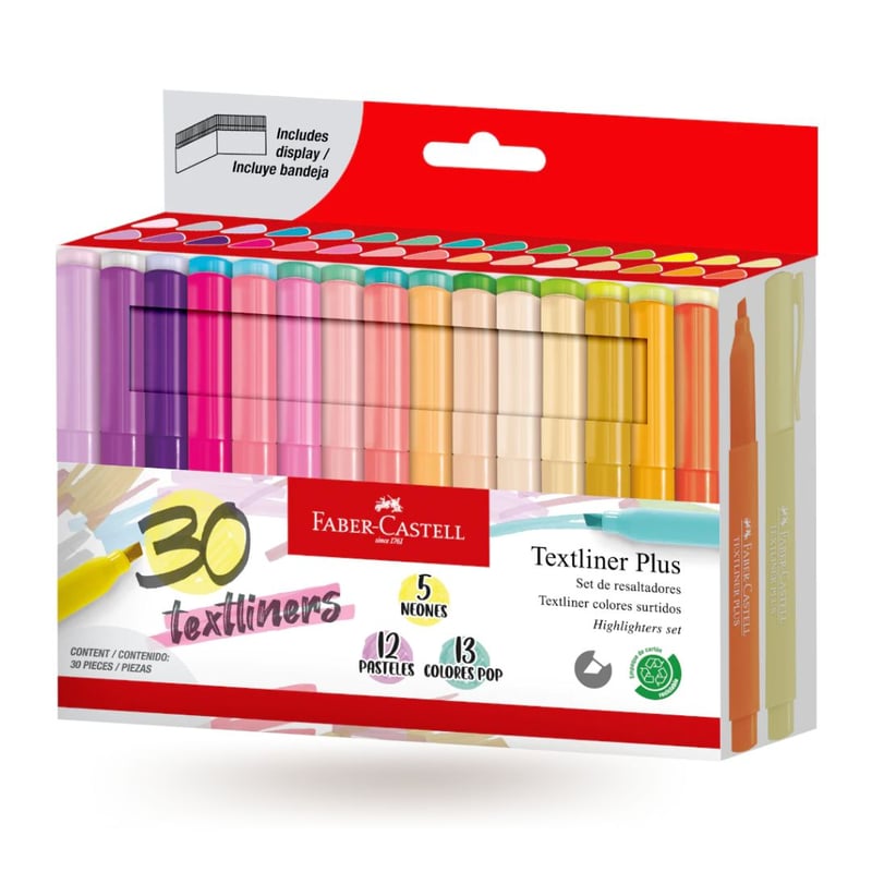 Resaltadores Textliner Plus x 30 FABER-CASTELL | falabella.com