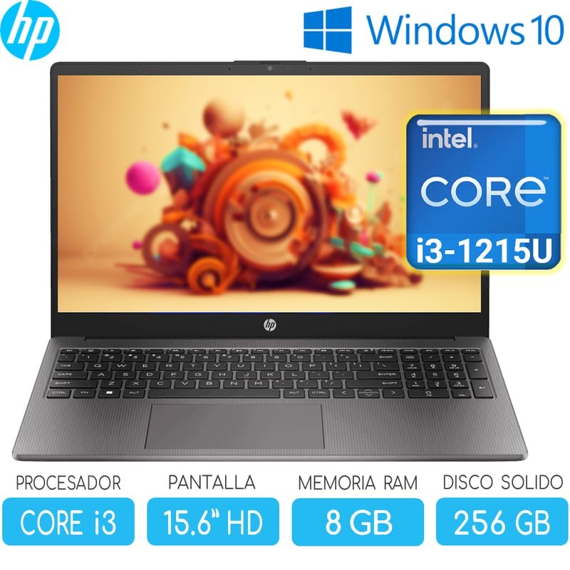Laptop HP intel core i3 1215U SSD 256gb RAM 8gb Pant.15.6''HD Windows ...