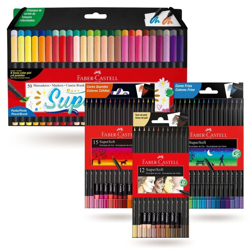 Pack Especial Colores y Plumones SuperSoft x 92 FABER-CASTELL ...