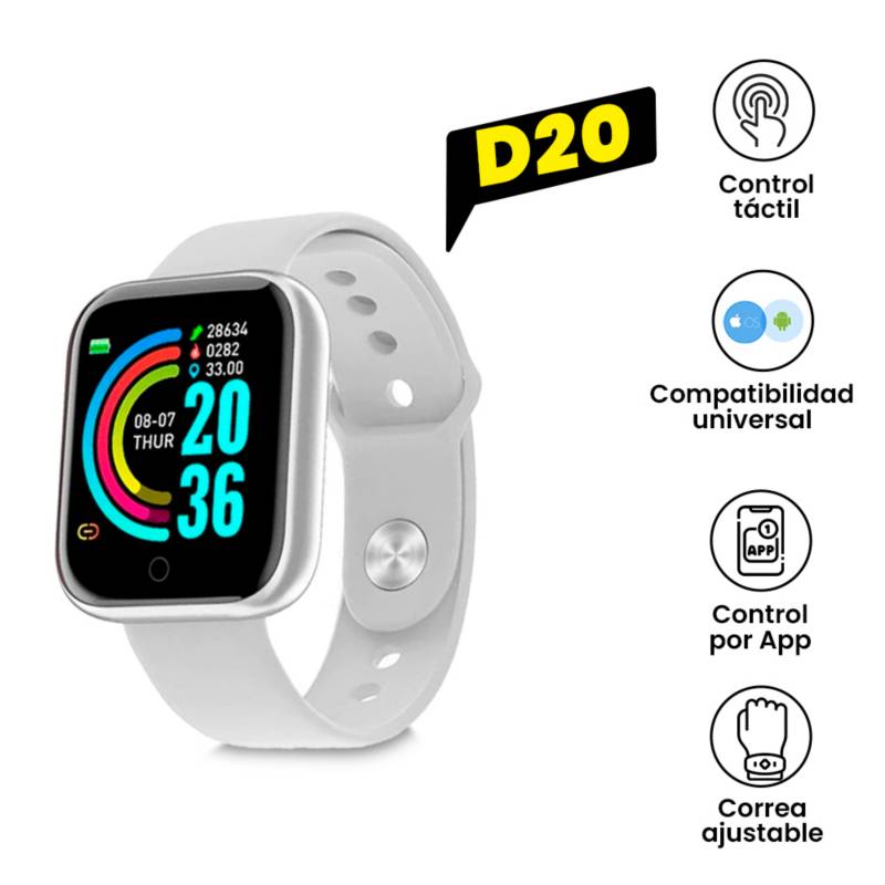 Reloj Inteligente Smartwatch Fit D20 Blanco GENERICO | falabella.com
