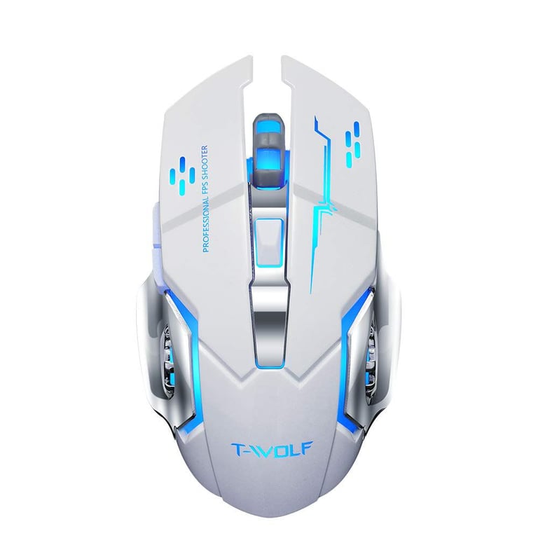 MOUSE INALAMBRICO GAMER RECARGABLE LUZ RGB - Twolf Blanco TWOLF ...