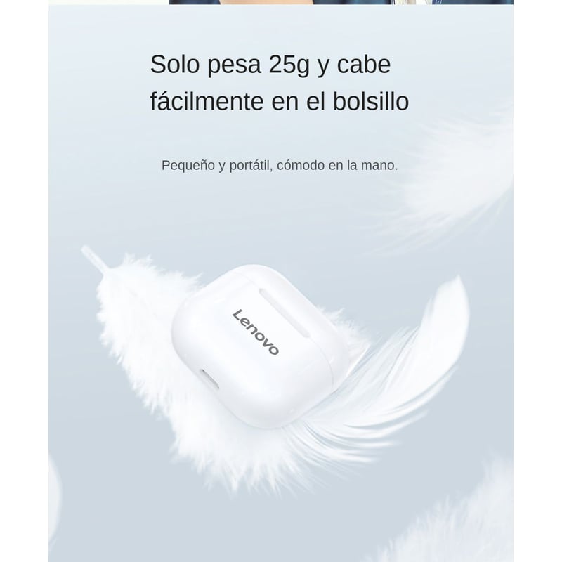 LENOVO LP40 TWS AUDIFONOS BLUETOOTH - BLANCO LENOVO | falabella.com