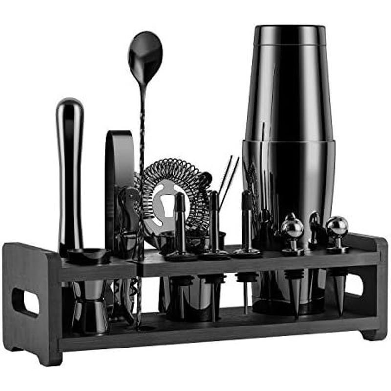 Kit boston coctelera 17 piezas color negro | Sodimac Perú