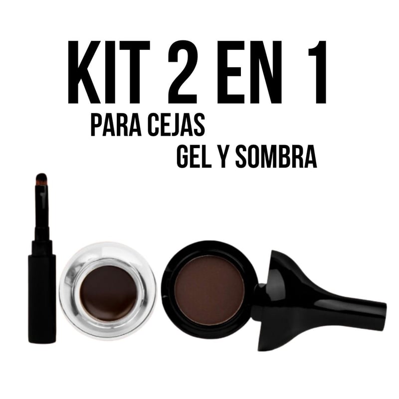 Kit 2 en 1 para Cejas Gel y Sombra Ever Beauty Tono1 NEGRO GENERICO ...