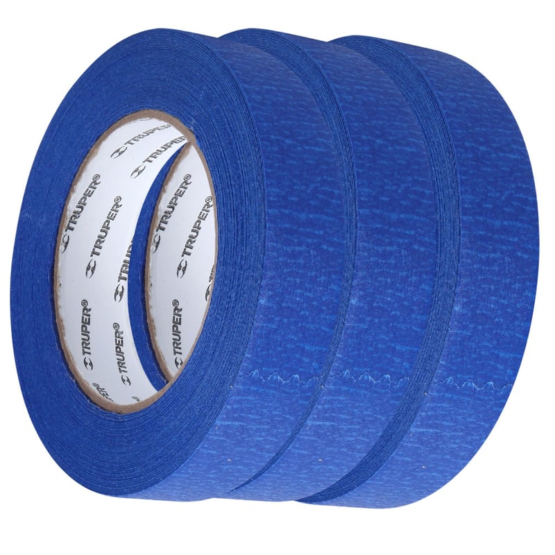 Cinta masking azul de 1" x 50 m pack 3 unidades para pintor, Truper ...