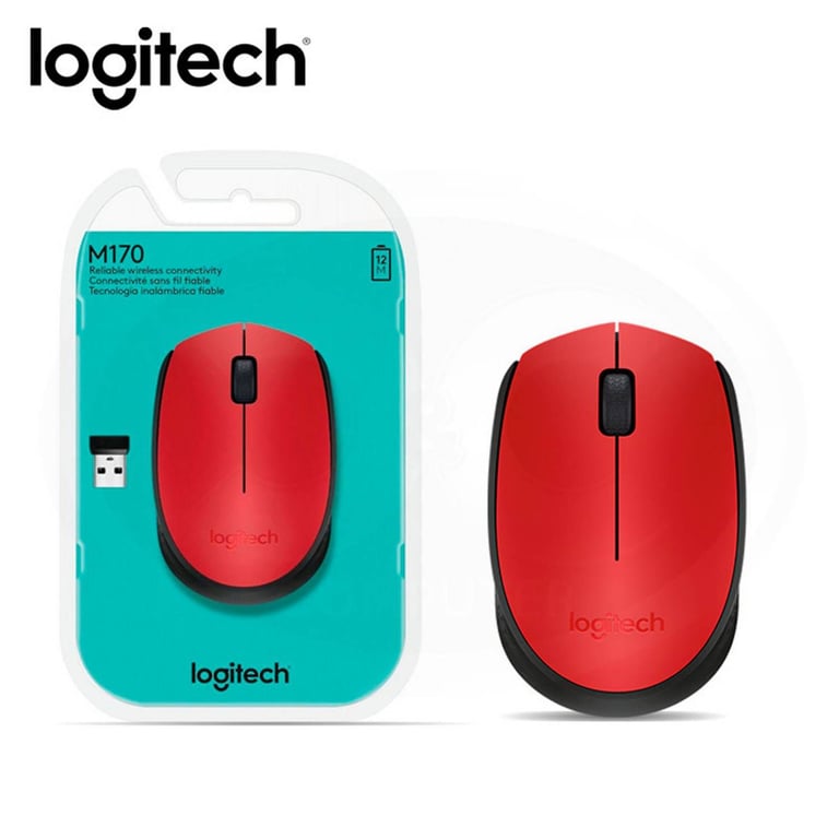 MOUSE LOGITECH M170 WIRELESS RED LOGITECH | falabella.com