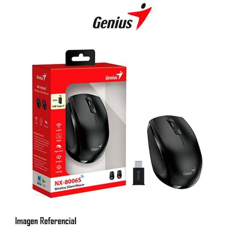 MOUSE INALÁMBRICO GENIUS NX-8006S USB-C BLUEEYE SILENT P/N:31030036400 ...