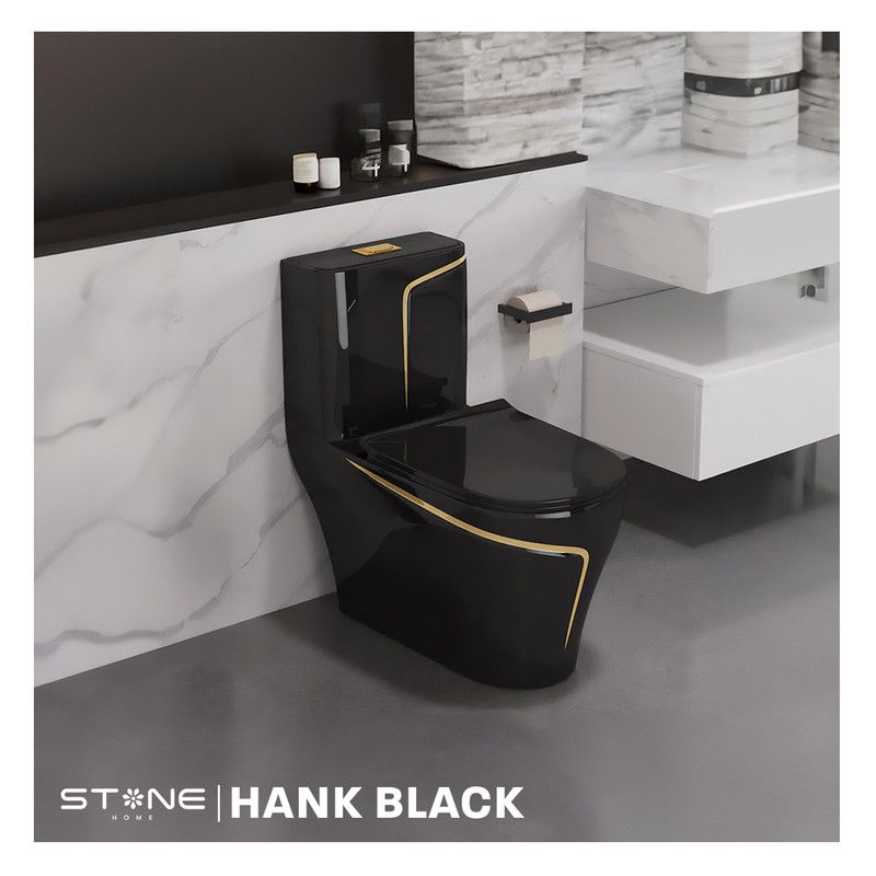 INODORO MINIMALISTA HANK REDONDO NEGRO CDORADO STONE STONE | falabella.com