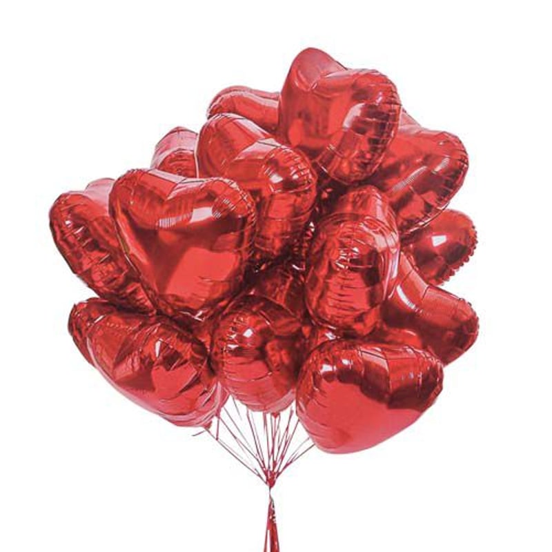 Globos metalicos -corazones rojos – set de 06 globos San Valentín ...
