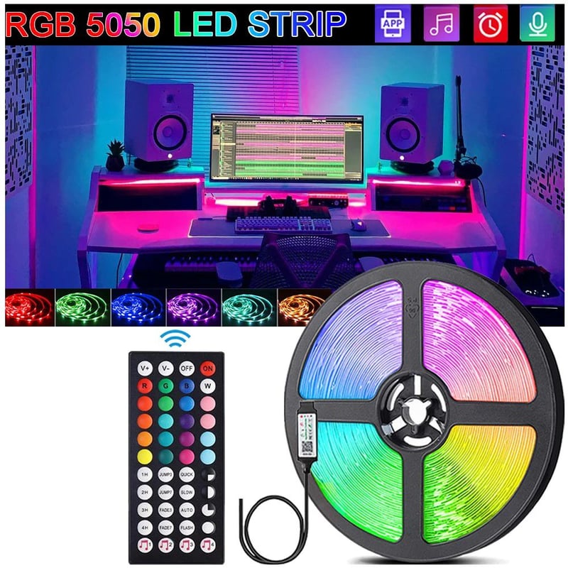 Cinta Led RGB 5m Control Con Transformador 12v a 220v GENERICO ...