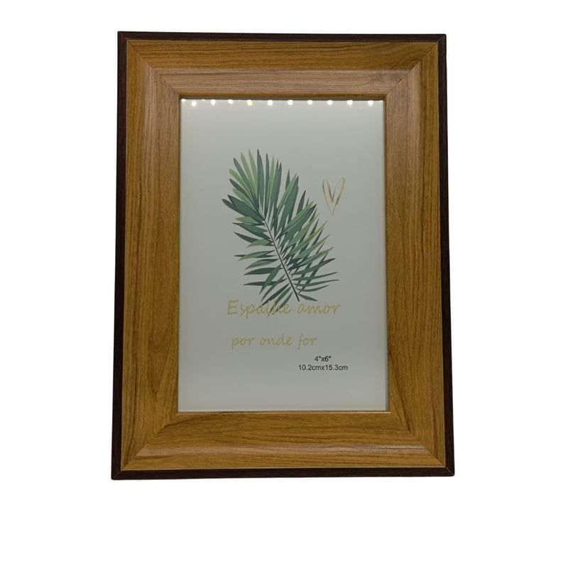 Marco color madera con borde negro para fotos en tamaño jumbo ó 10x15 ...