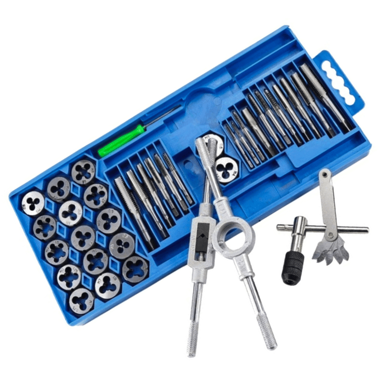 SET 40 PIEZAS DE TARRAJAS Y MACHUELOS M3-M12 CON LLAVES Y CALIBRADOR ...