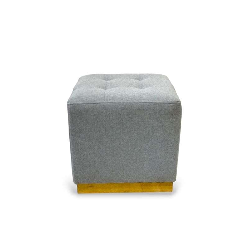PUFF CUADRADO CON BASE DE MADERA EN COLOR NATURAL GENERICO | falabella.com