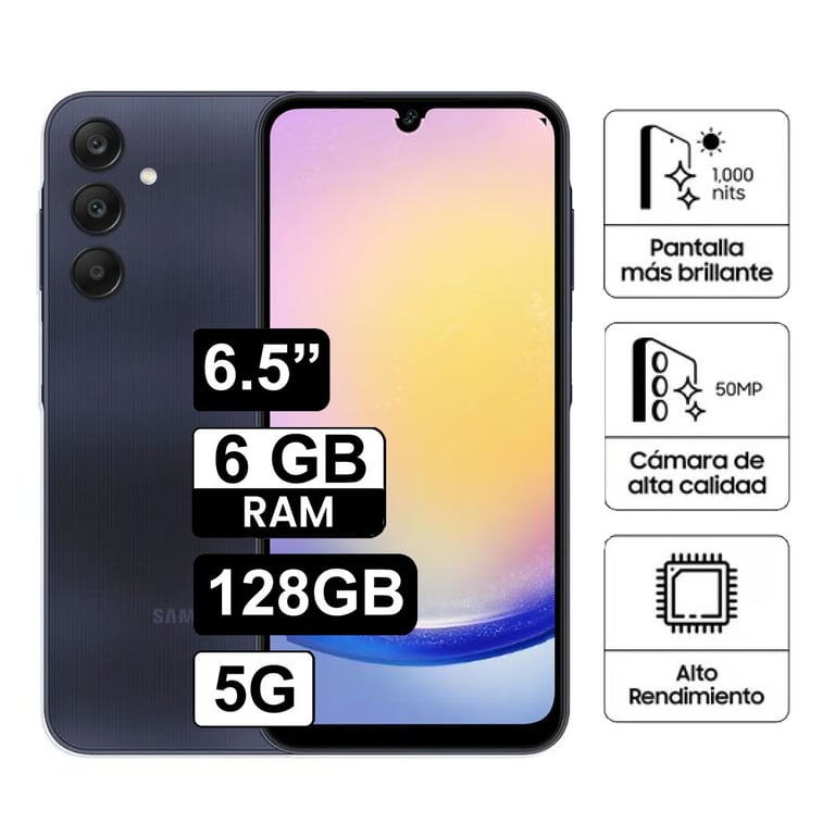 CELULAR SAMSUNG GALAXY A25 6GB 128GB - AZUL SAMSUNG | falabella.com