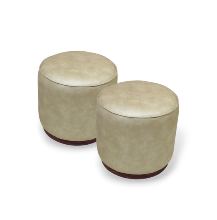 PACK 2 PUFF CIRCULAR EN CUERO PRANNA GENERICO | falabella.com