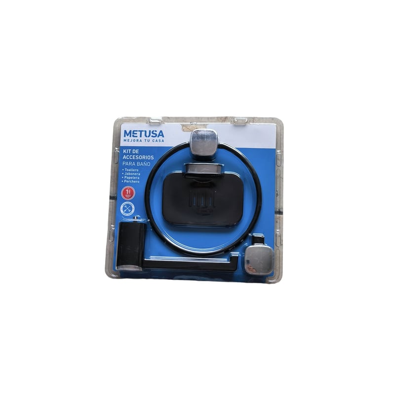 KIT DE ACCESORIO PARA BAÑO NEGRO METUSA METUSA | falabella.com