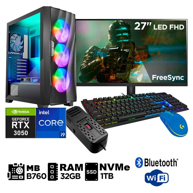 Computadora Pc Gamer Core i9 12900F 32GB 1TB RTX 3050 6GB PANTALLA 27 ...