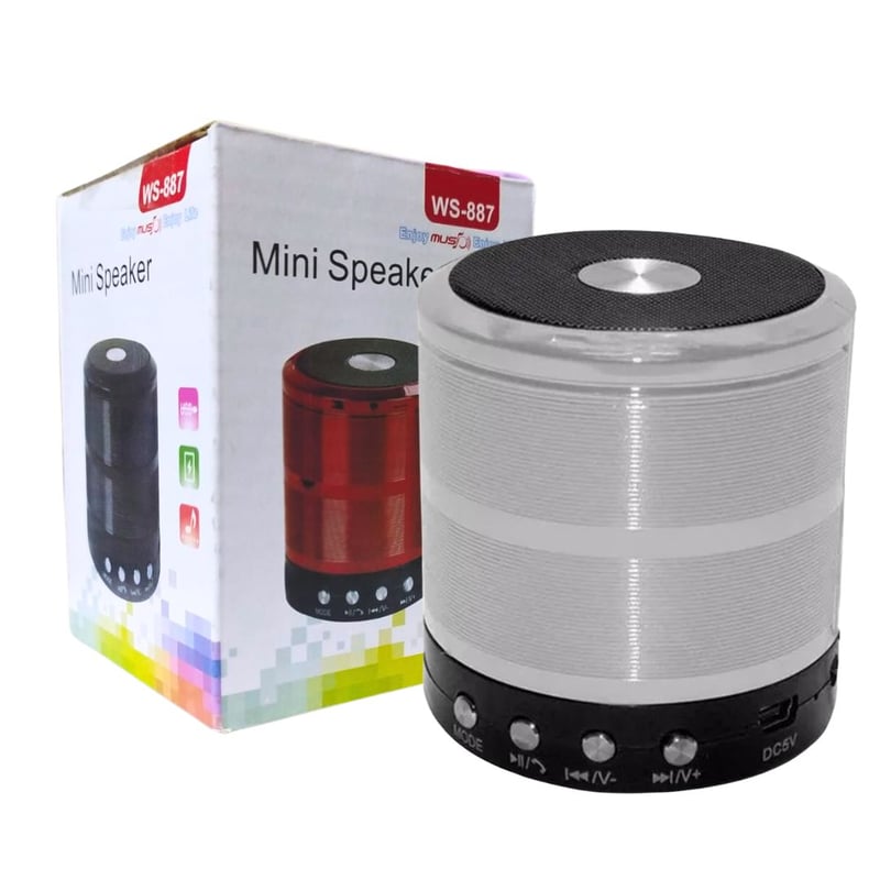 Mini Parlante Bluetooth Recargable WS-887 Color Plateado GENERICO | falabella.com