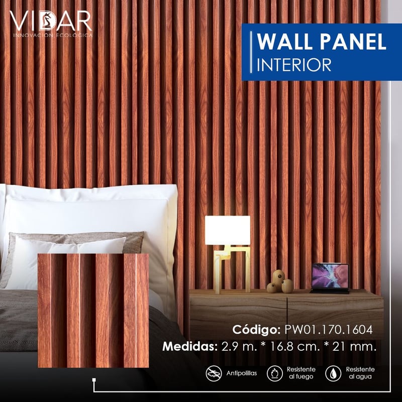 WALL PANEL WPC INTERIOR MAHOGANY VENTA POR UNIDAD VIDAR | falabella.com