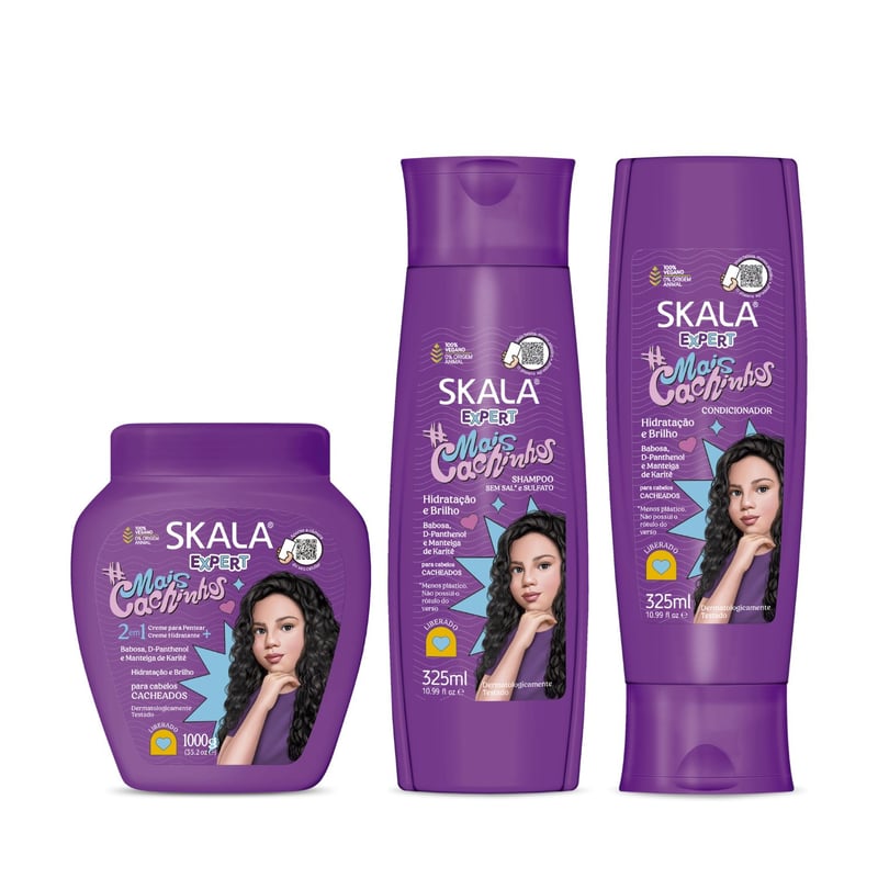 Crema Shampoo Acondicionador Mais Cachinhos Skala Expert 3 Uds Set ...