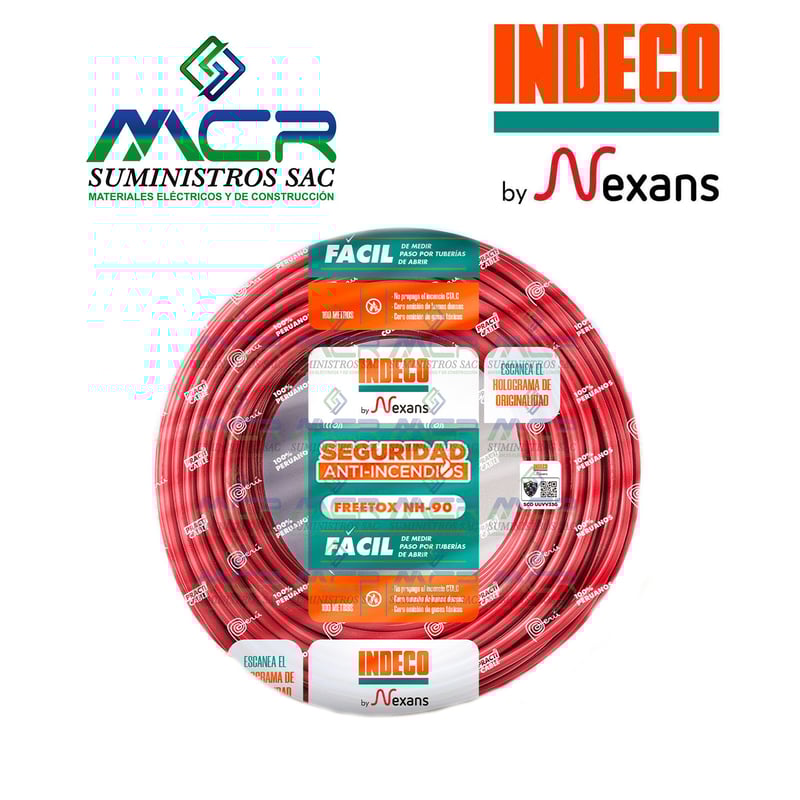 CABLE NH-90 LIBRE HALOGENO 2.5 mm2 ROJO ROLLO DE 100m INDECO INDECO | falabella.com