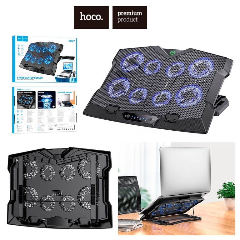 Cooler para Laptop Notebook 8 Ventiladores Ventilador HOCO GM27 HOCO ...