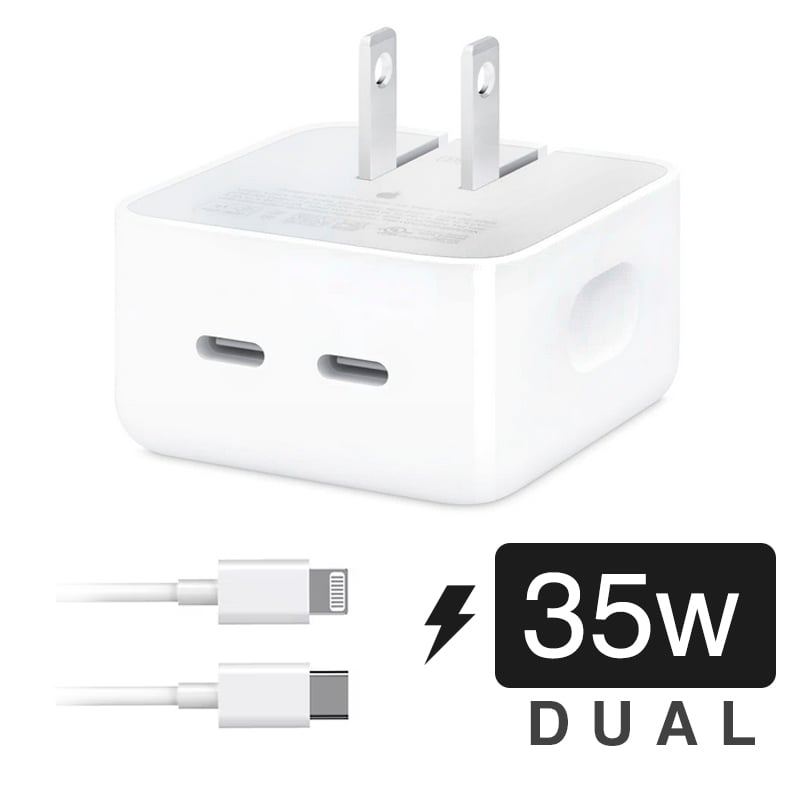 Cargador dual para Iphone 35W y cable lightning Adaptador Corriente ...