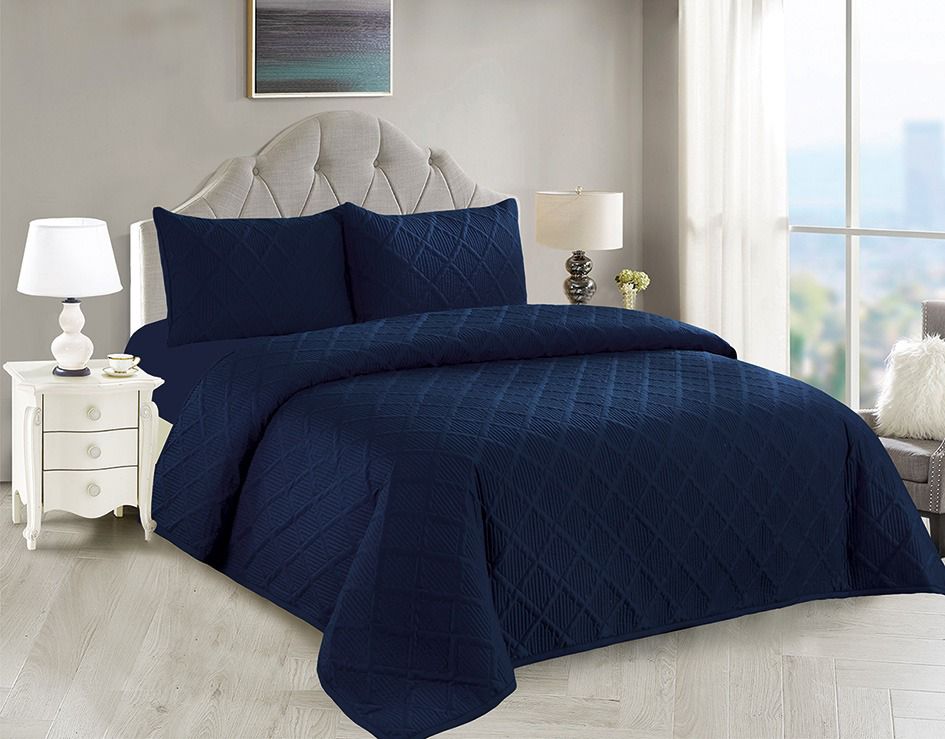 CUBRECAMA CASATEX AZUL MARINO QUEEN CASATEX | falabella.com