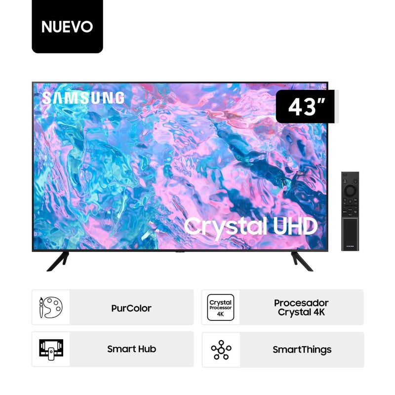 Televisor Samsung 43 Smart UHD 4K UN43CU7000G Nuevo Modelo - Negro ...