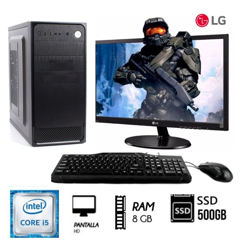 Computadora Pc Intel Core i5 3.2 Ghz Ram 8GB SSD 500GB Monitor 19´´ FHD ...