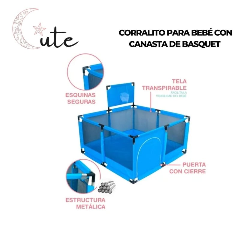 CORRALITO PARA BEBÉ CON CANASTA DE BASQUET GENERICO | falabella.com