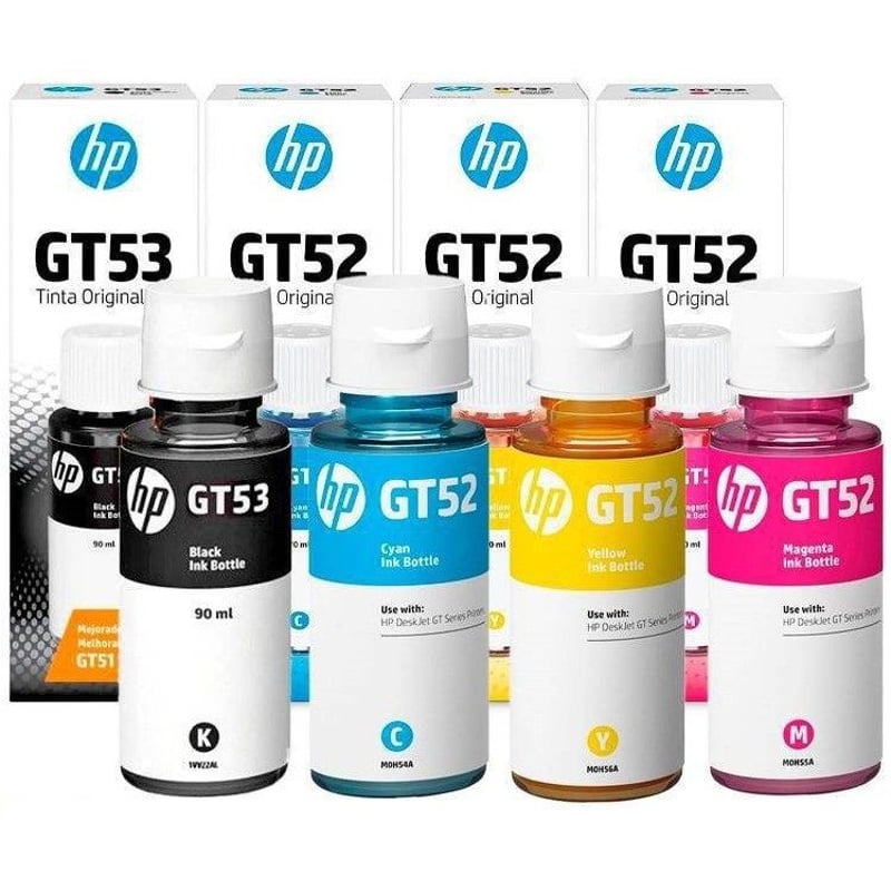 Tinta HP GT52 - GT53 Pack x4 Colores CMYBK HP | falabella.com
