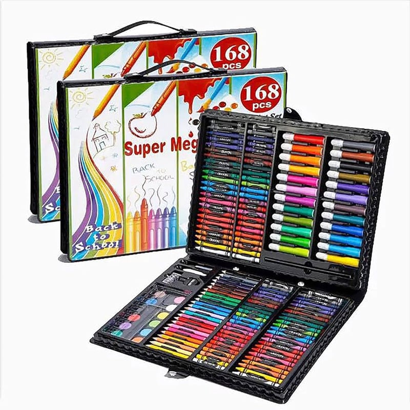 Set de Arte Set lápices de Colores Acuarelas 168 pzs IMPORTADO MC ...