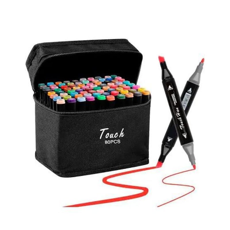 Set 80 Plumones Touch Doble Punta con Estuche Base OEM | falabella.com