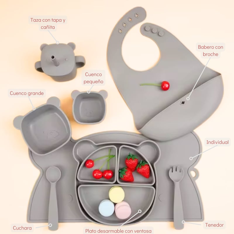 SET DE ALIMENTACIÓN COMPLEMENTARIA - COLOR GRIS GENERICO | falabella.com