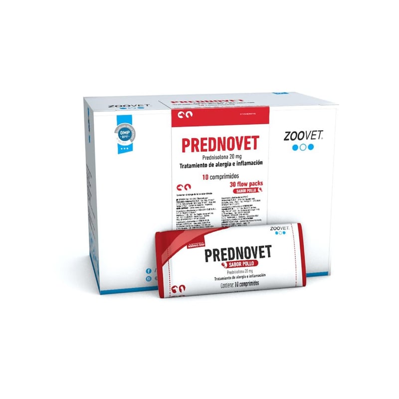 Prednovet 20mg Blister x10 Antiflamatorio para Mascotas ZOETIS ...