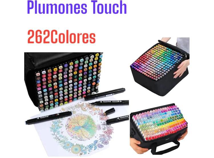 PLUMONES TOUCH DOBLE PUNTA 262 PIEZAS CON BASE OEM | falabella.com