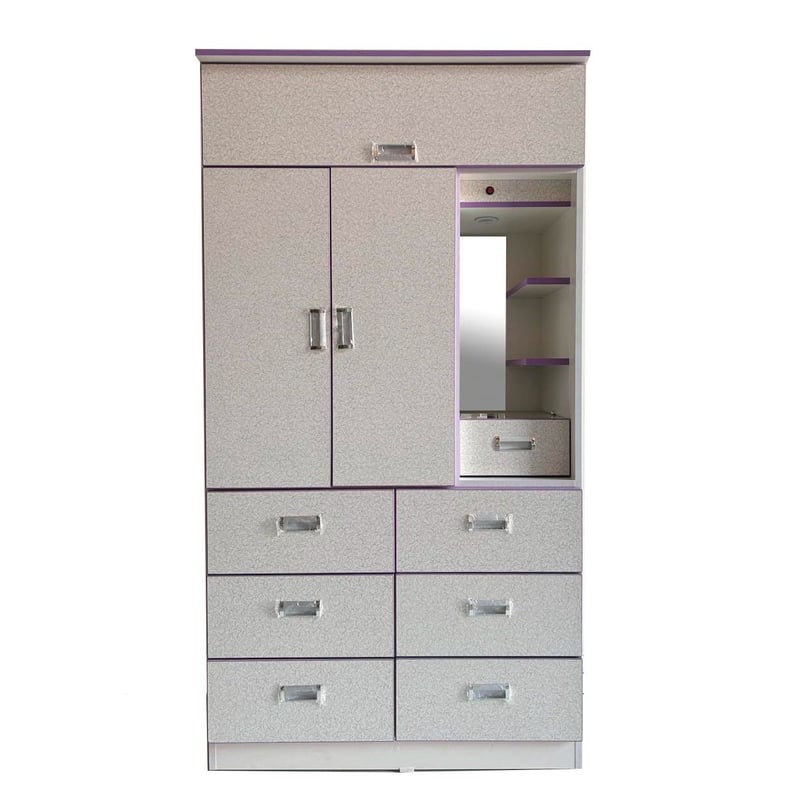 ROPERO DE 1 METRO CON TOCADOR COLOR FLORESTA CON LILA GENERICO ...