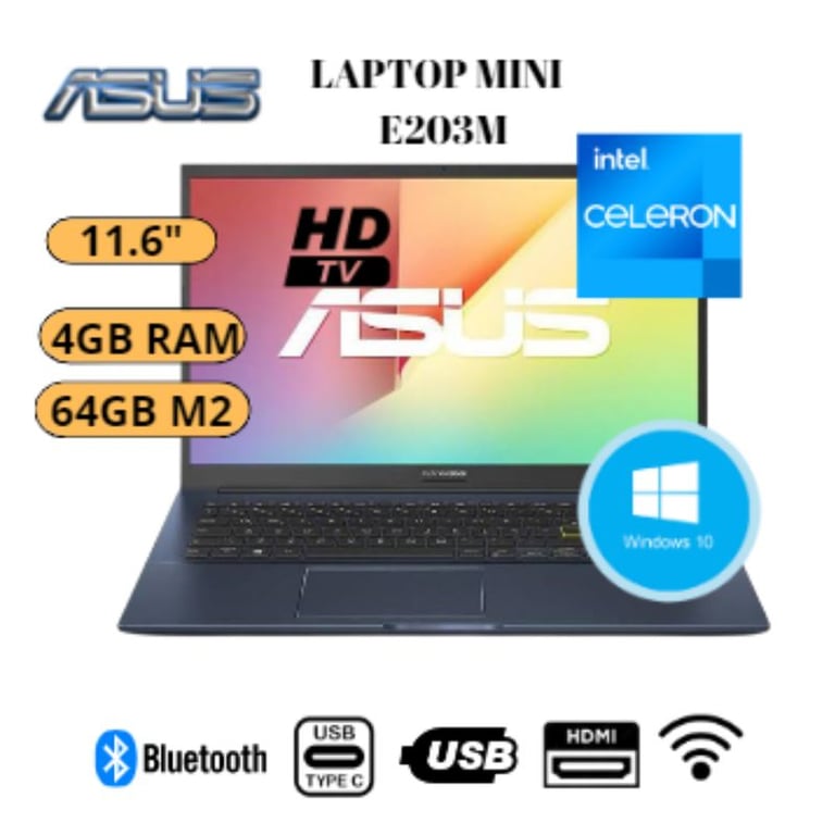 LAPTOP ASUS E203M 1B-STAR GREY 116 ASUS | falabella.com