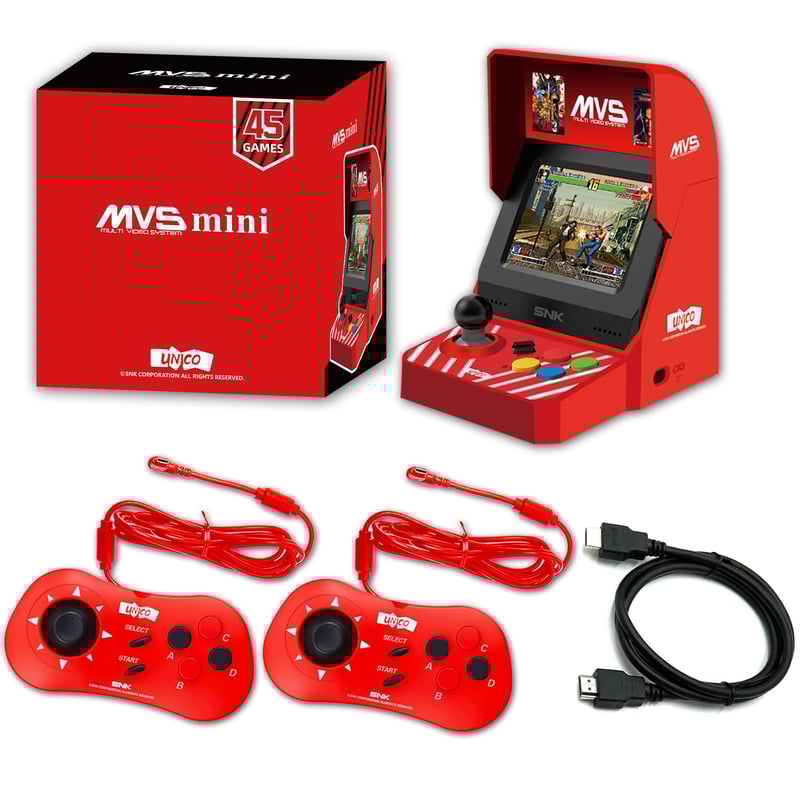 UNICO SNK MVS Mini Arcade y 2 mandos Cable HDMI incluido 45 juegos ...
