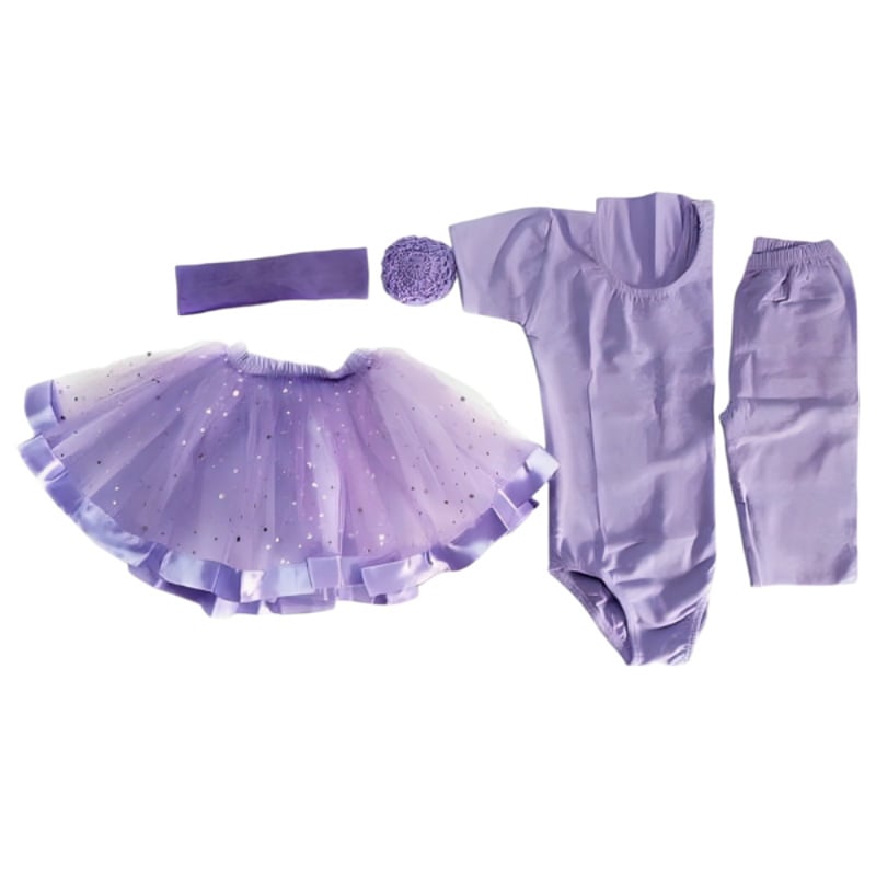 CONJUNTO TRAJE DE BALLET CON TUTU DE DOS CAPAS CON BRILLO GENERICO ...