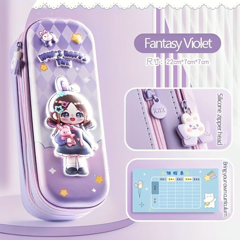 Cartucheras Kawaii 3D Niñas - Morado GENERICO | falabella.com