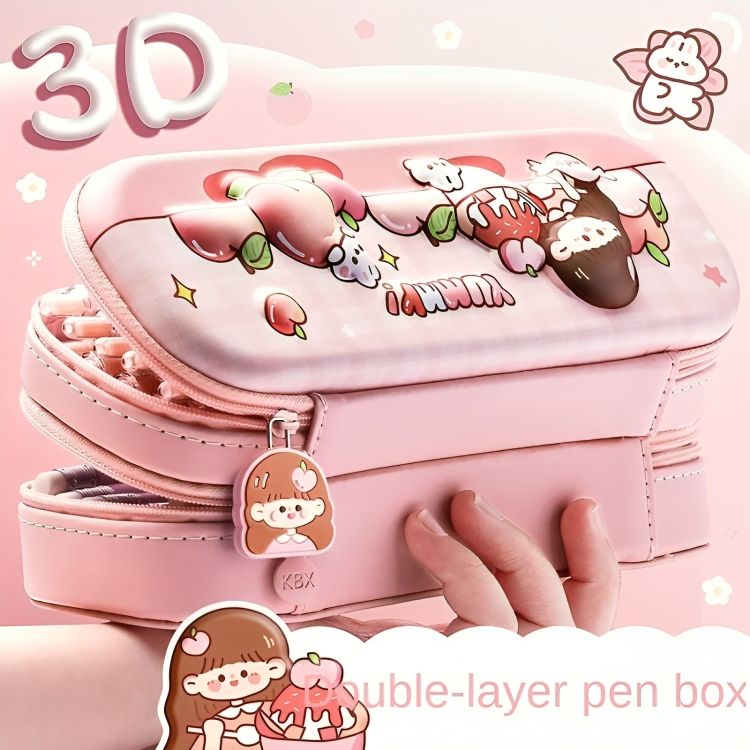 Cartucheras Kawaii 3D Niñas - Rosado GENERICO | falabella.com
