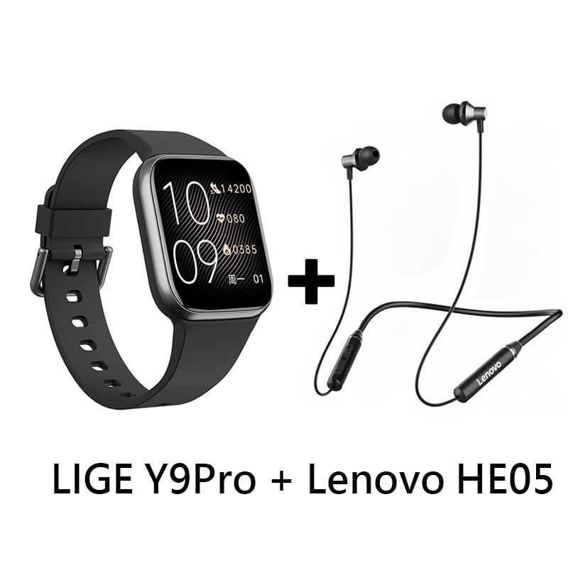 Audífonos Bluetooth Lenovo HE05 y Reloj Inteligente Smart Watch Y9PRO ...