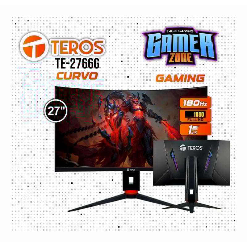 MONITOR TEROS TE-2766G 27 CURVO FHD VA 180HZ 1MS DP HDMI. TEROS GAMING | falabella.com