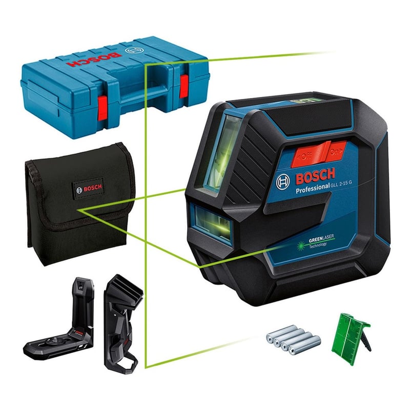 Nivel láser de líneas verdes bosch gll 2-15 g 15 metros BOSCH | falabella.com