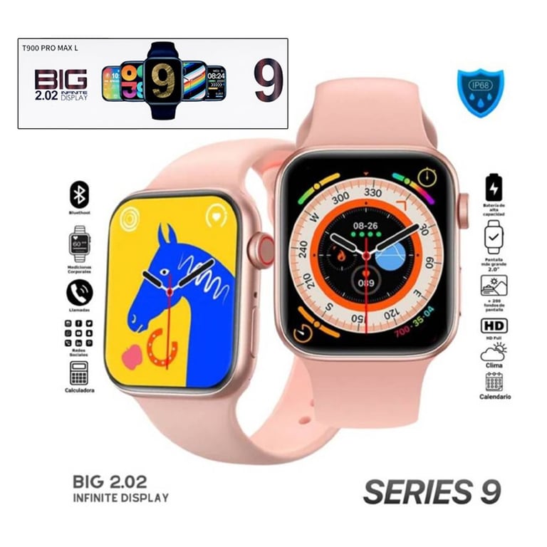 Smartwatch T900 Pro Max L Serie 9 Rosado GENERICO | falabella.com