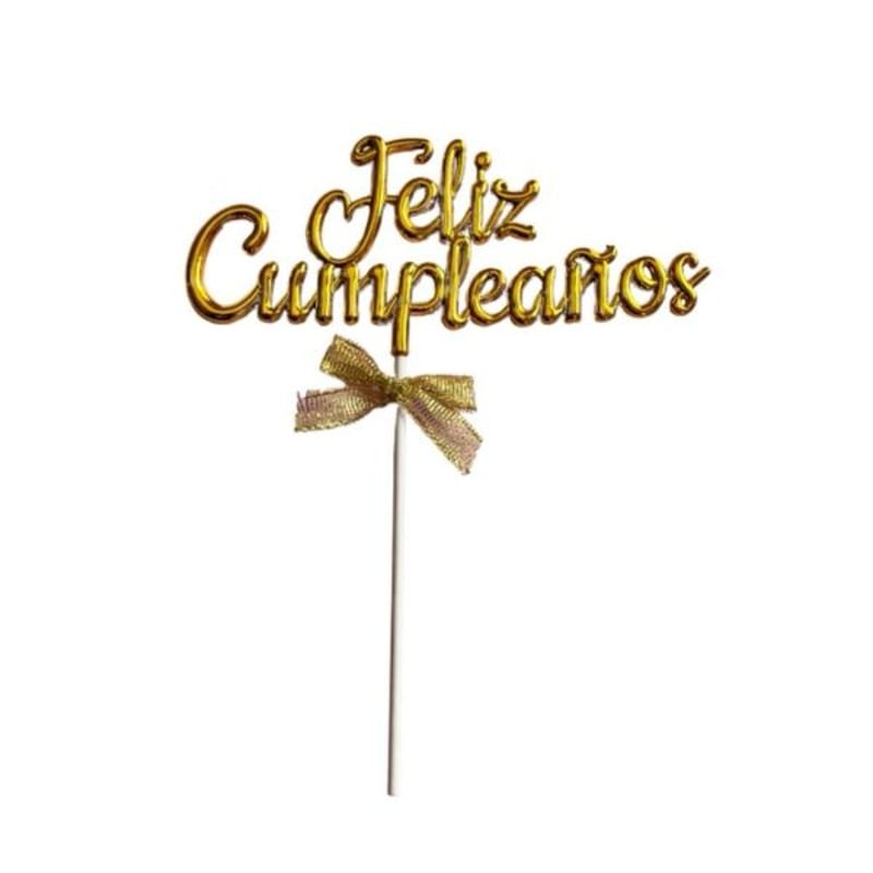 Topper Feliz cumpleaños para torta color dorado GENERICO | falabella.com