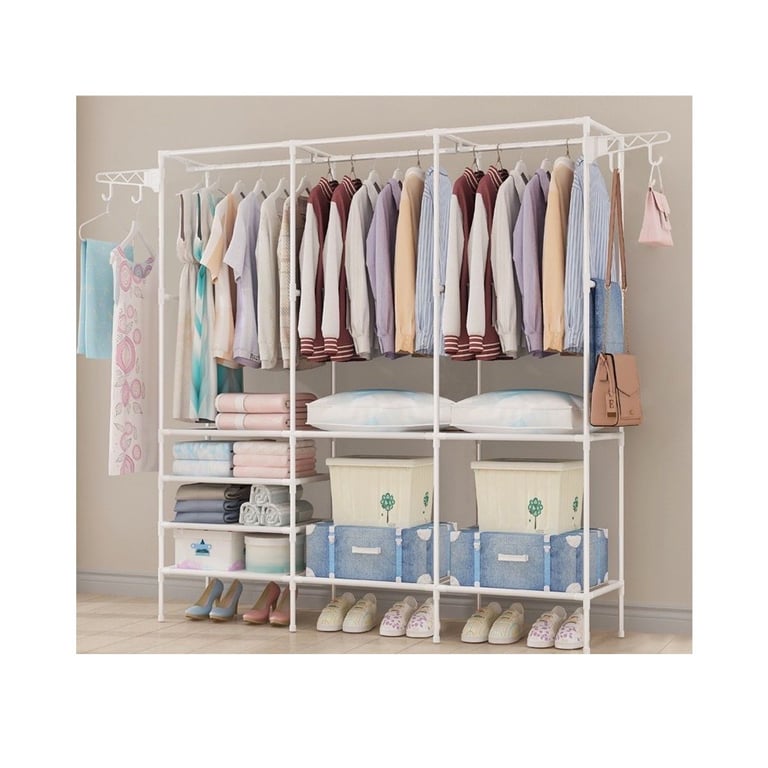 Ropero Armario Closet Perchero Organizador Ropa 3 Cuerpos Blanco ...