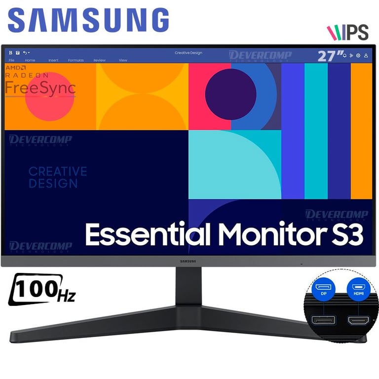 Monitor Samsung 27 LED FULL HD IPS 100Hz HDMI DP SAMSUNG | falabella.com